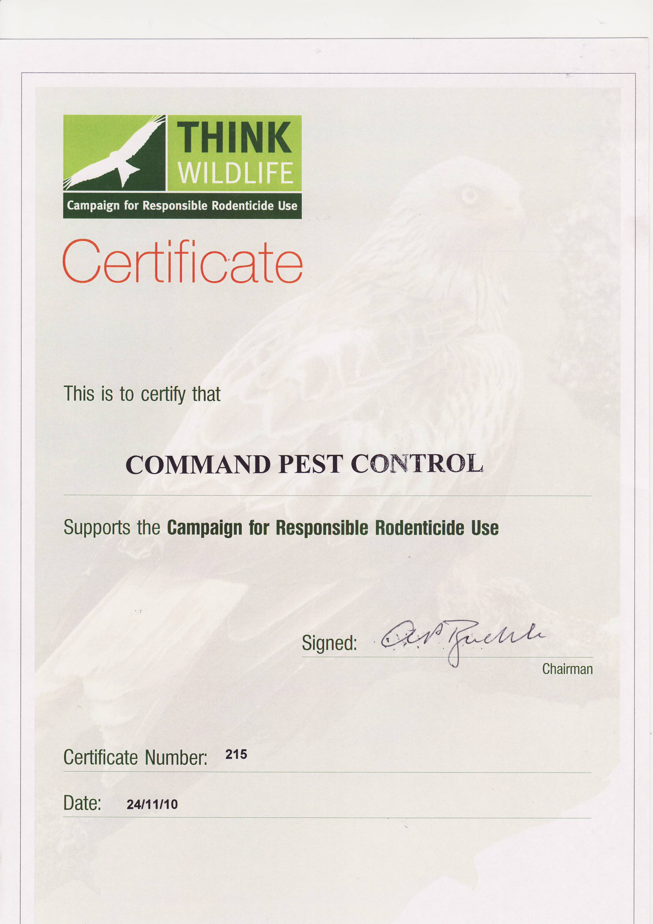 Important Documents | Command Pest Control | Suffolk, Norwich and wider East Anglia